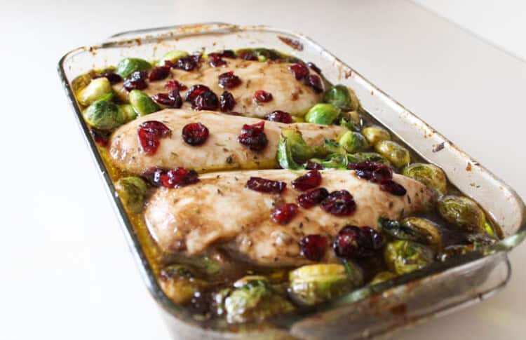 Cranberry Balsamic Baked Chicken (Easy Freezer Meal)