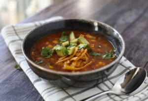 EASY Instant Pot Tortilla Soup {Vegetarian, GF, & DF!}