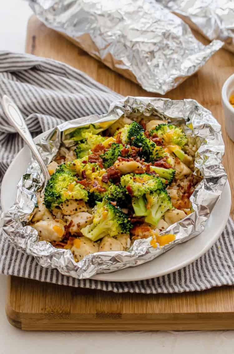 Chicken, Broccoli, & Rice Foil Packets {Make Ahead & Freeze!}