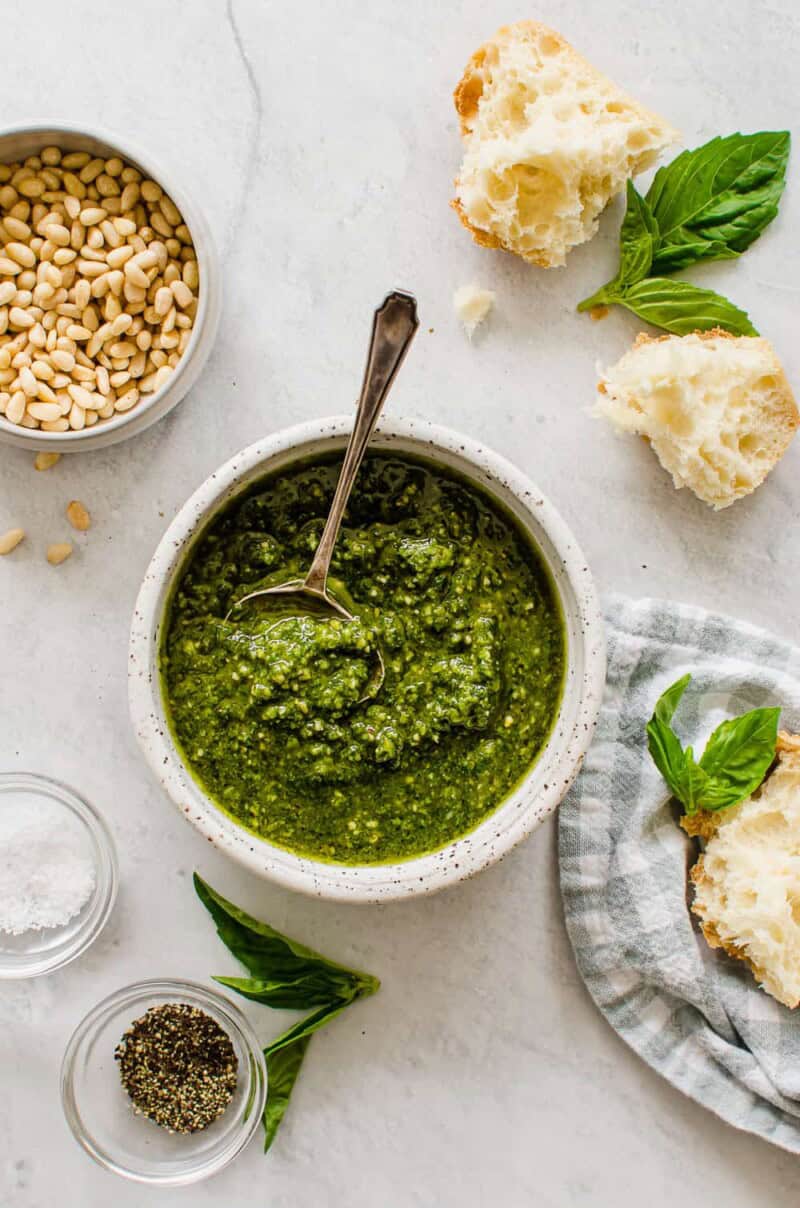 5 Ingredient Homemade Pesto Recipe - Thriving Home