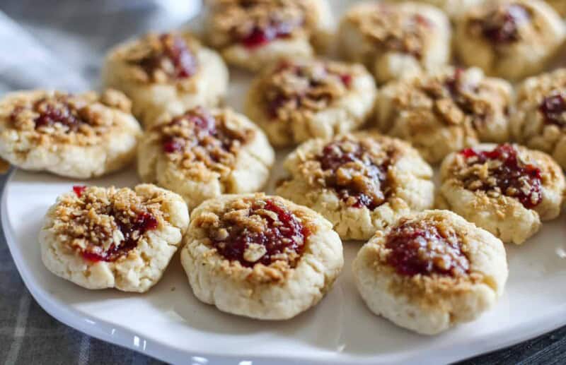 The BEST Raspberry Cookie {with a Crumble Topping} - Thriving Home