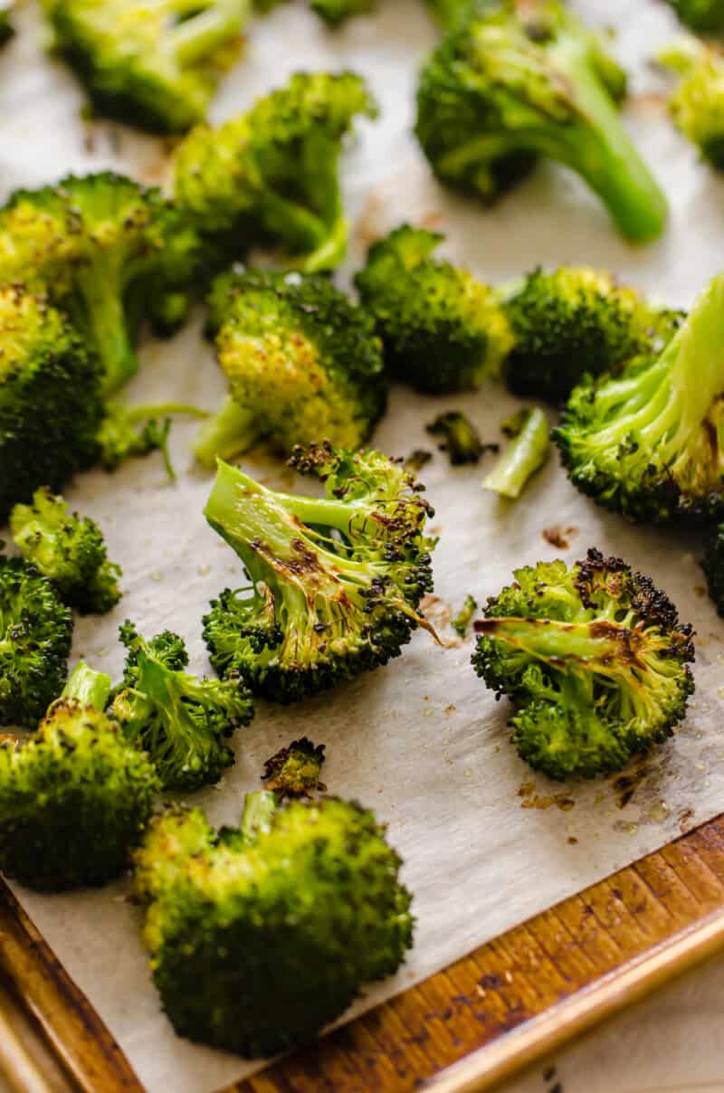 3 Ingredient Oven Roasted Broccoli {Delicious & Easy!}
