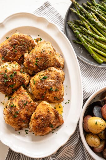 The BEST Baked Italian Chicken Thighs - Thriving Home