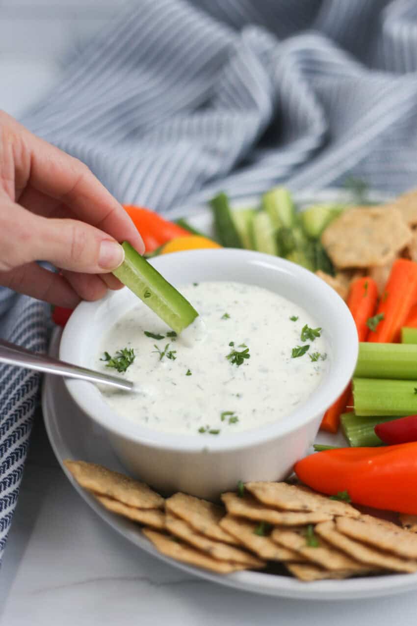 Healthy Homemade Ranch Dip - Thriving Home