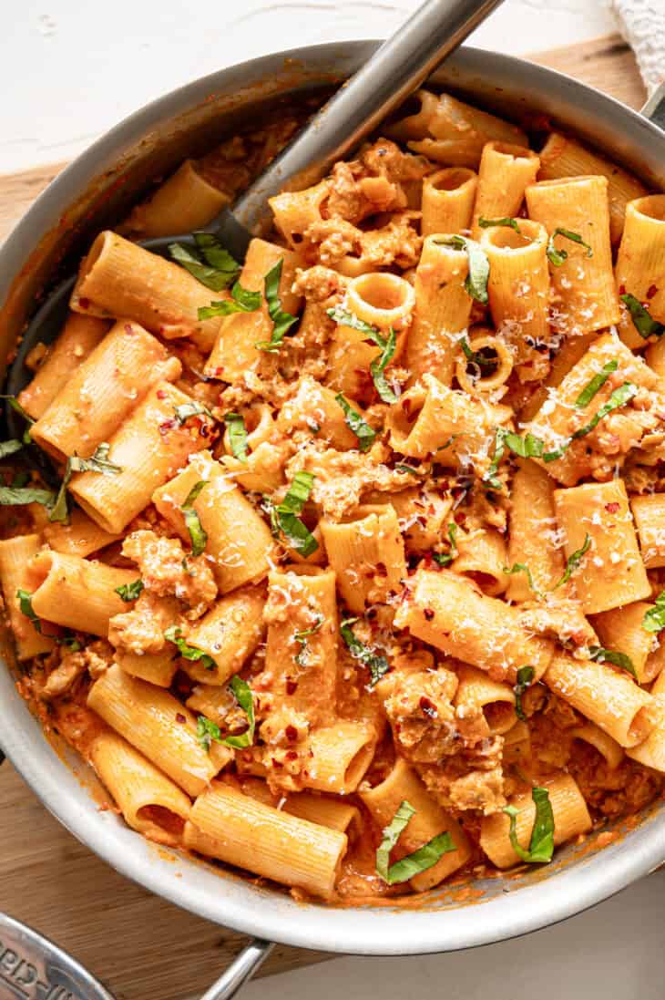 20-Minute Sausage Rigatoni (with Boursin Cheese) - Thriving Home