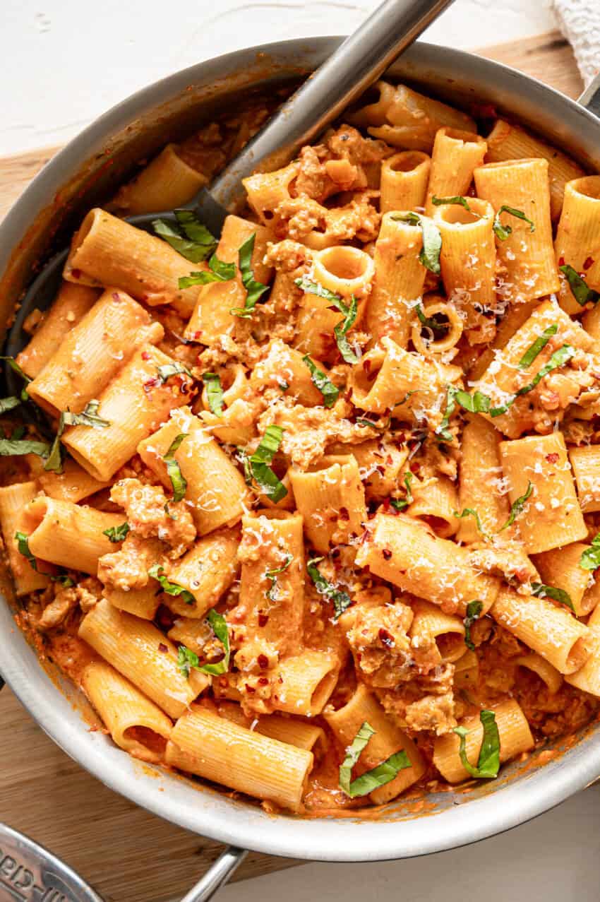20-Minute Sausage Rigatoni (with Boursin Cheese) - Thriving Home