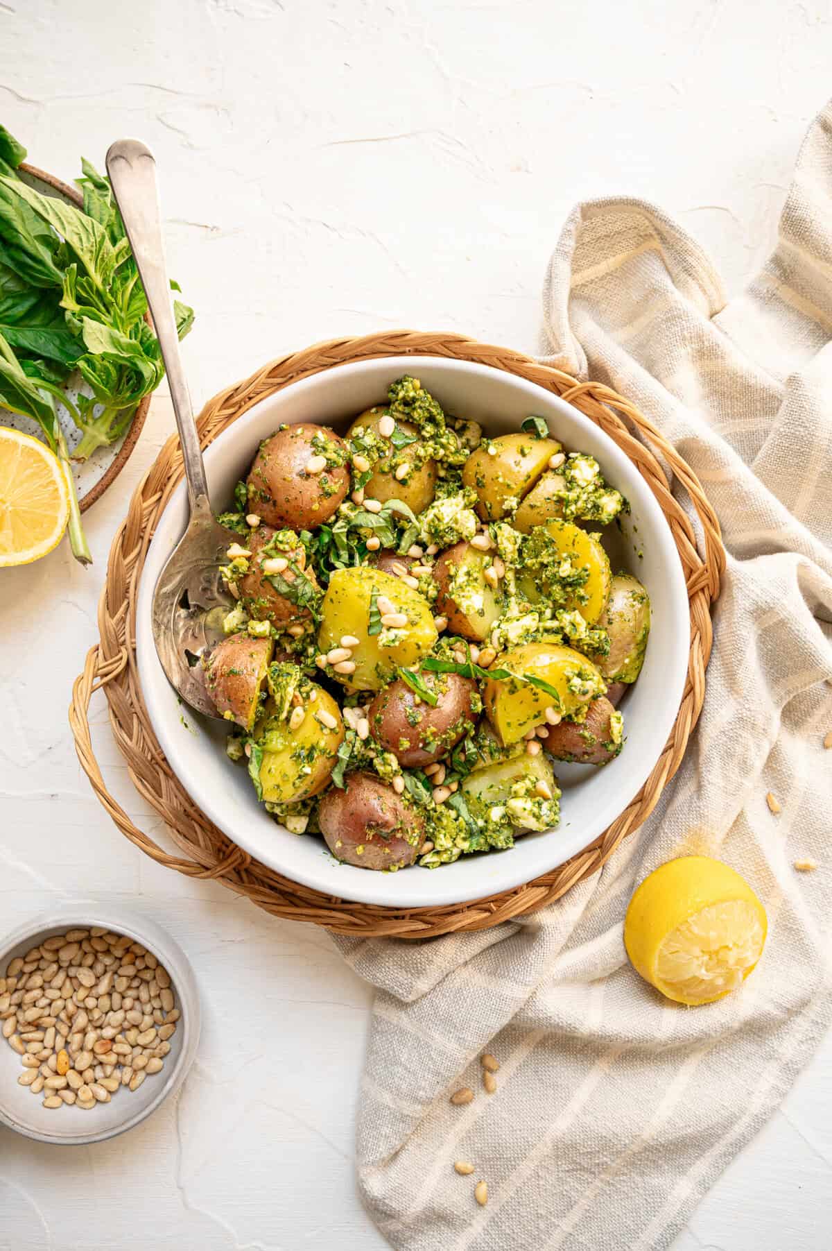3-Ingredient Pesto Potato Salad - Thriving Home